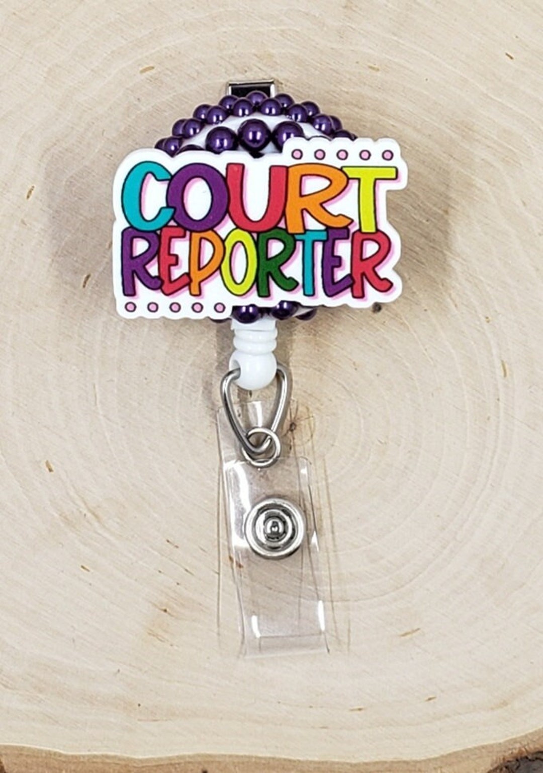 Court Reporter Badge Reel | Stenographer Steno Retractable Badge Reel ...