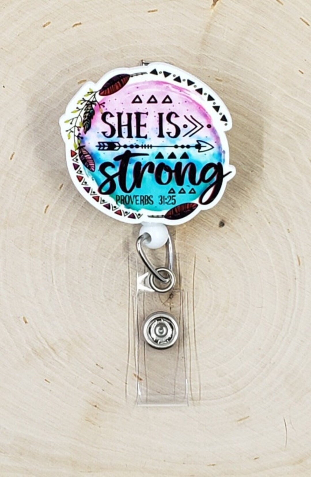 She is Strong Badge Reel | Church Badge Holder | Religion Badge Reel ...