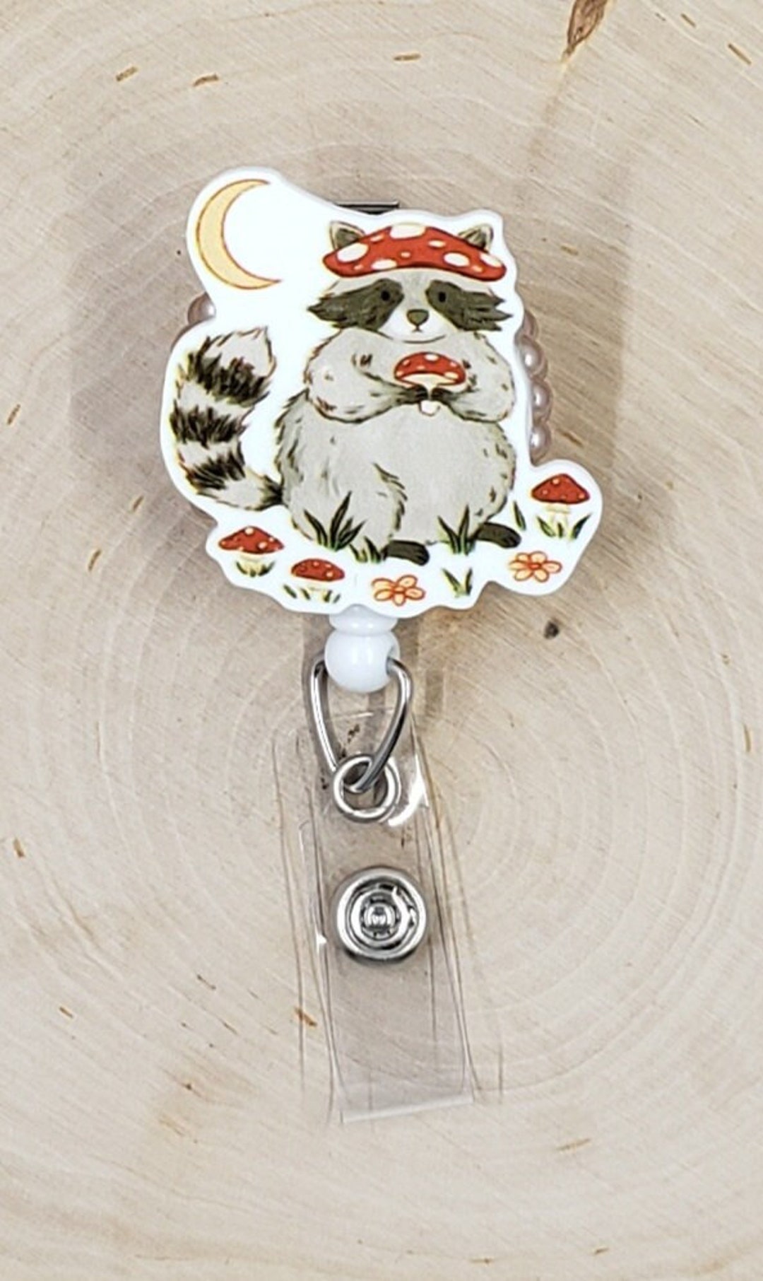 Raccoon Badge Reel | Woodland Animal Badge Reel | Animal Badge Holder ...