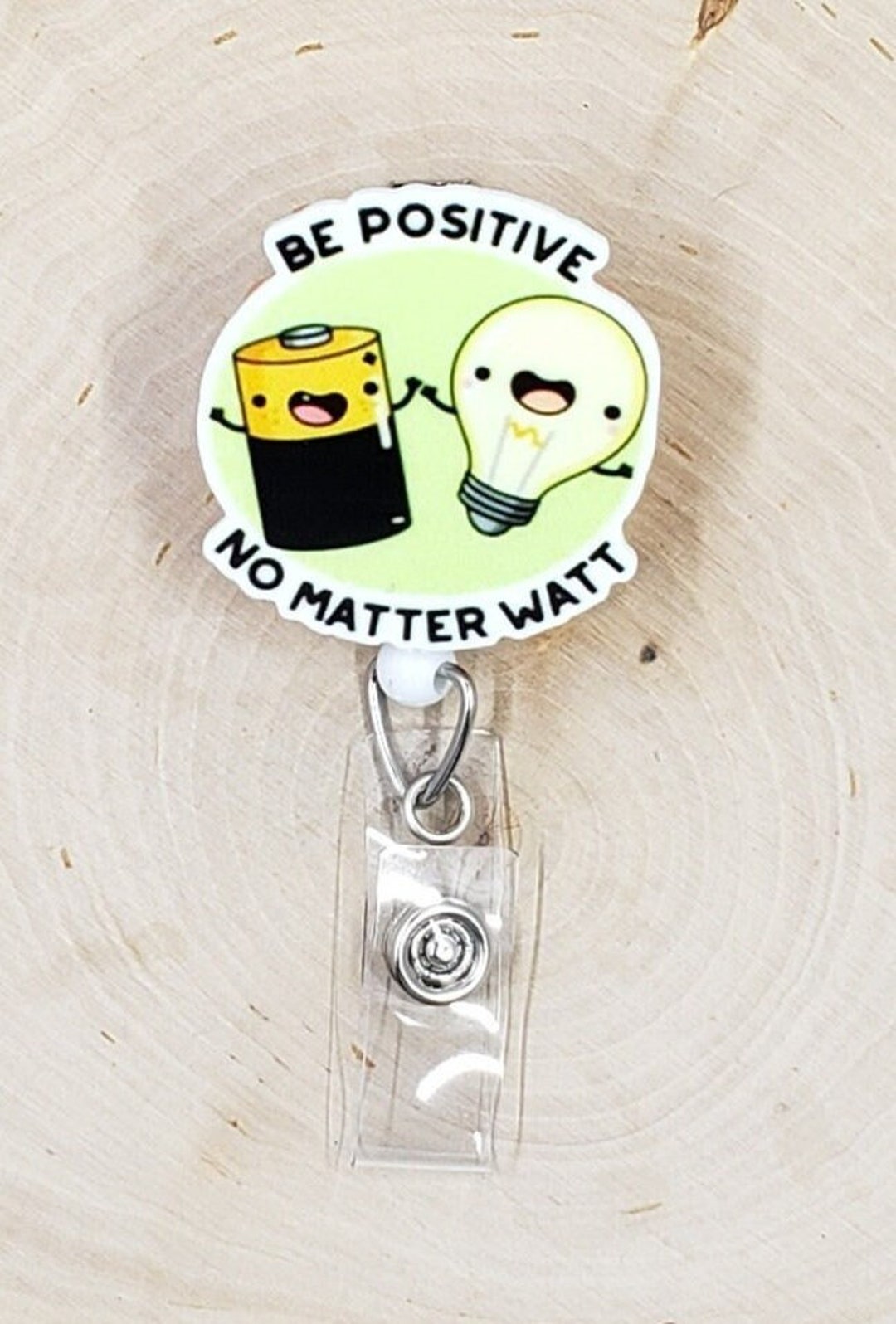 Be Positive Badge Reel | Mental Health Badge Reel | Badge Holder ...