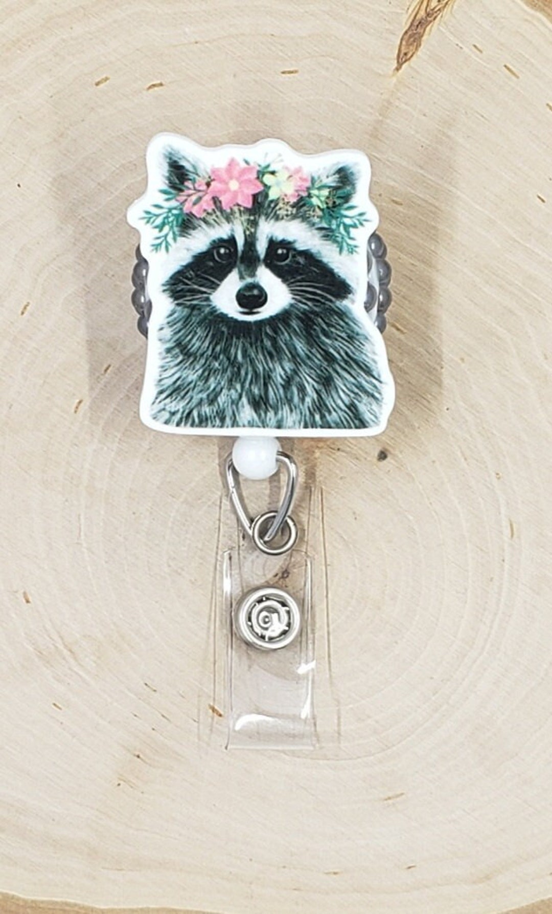 Raccoon Badge Reel | Woodland Animal Badge Reel | Animal Badge Holder ...