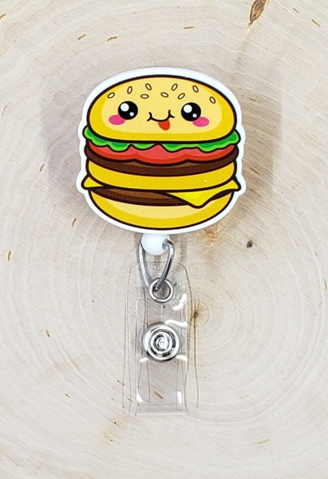 Hamburger Cheeseburger Badge Reel | Fast Food Badge Reel | School ID ...