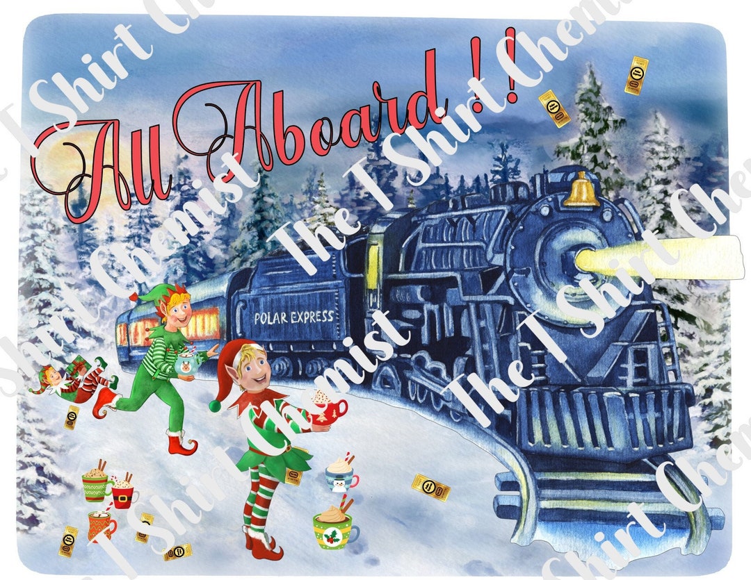 All Aboard Polar Express Digital Design Instant Download PNG Christmas ...