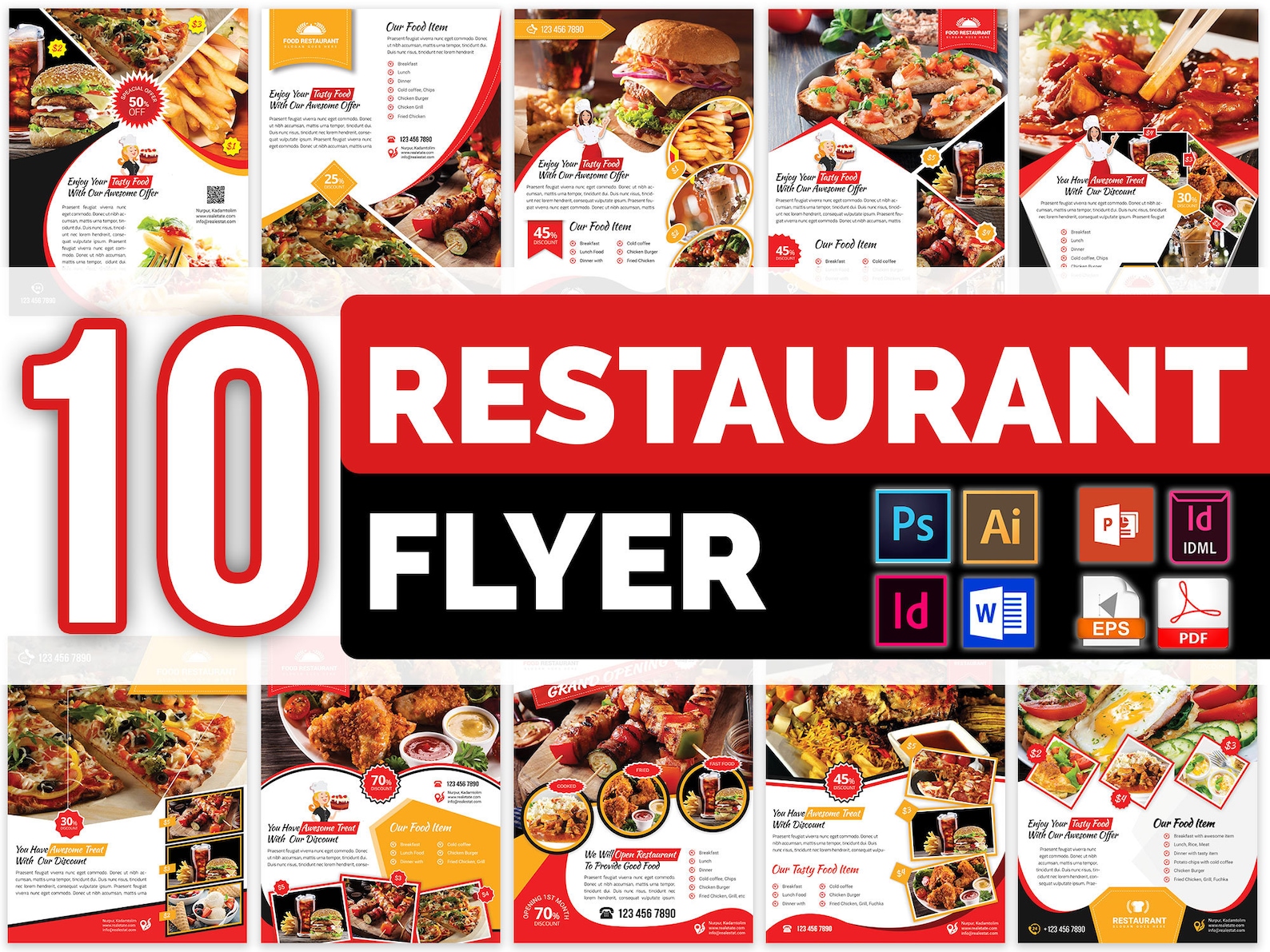10 Restaurant Flyer Restaurant Flyer Design, Menu Flyer Template, Food Flyer Template, Menu ...