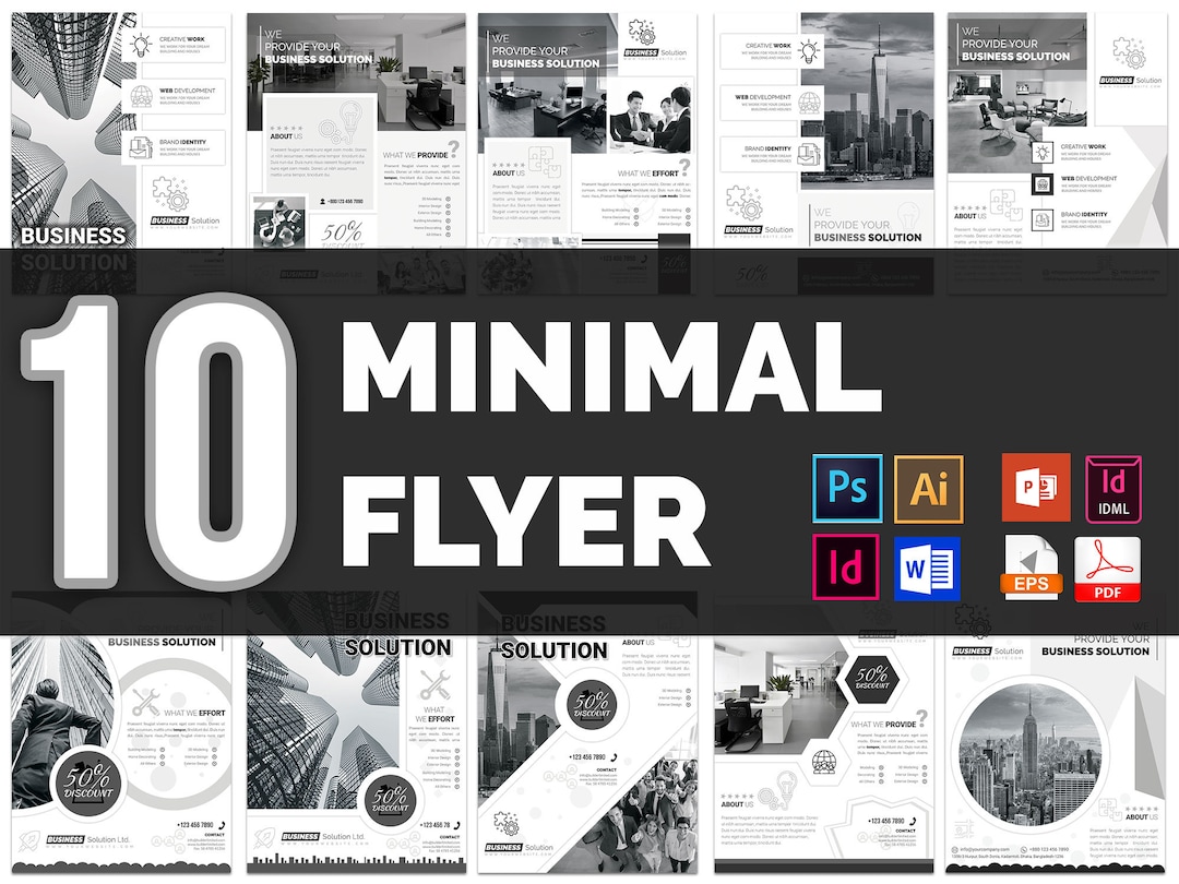 10 Minimal Business Flyer | Minimal Flyer, Simple Flyer, Flat Flyer ...