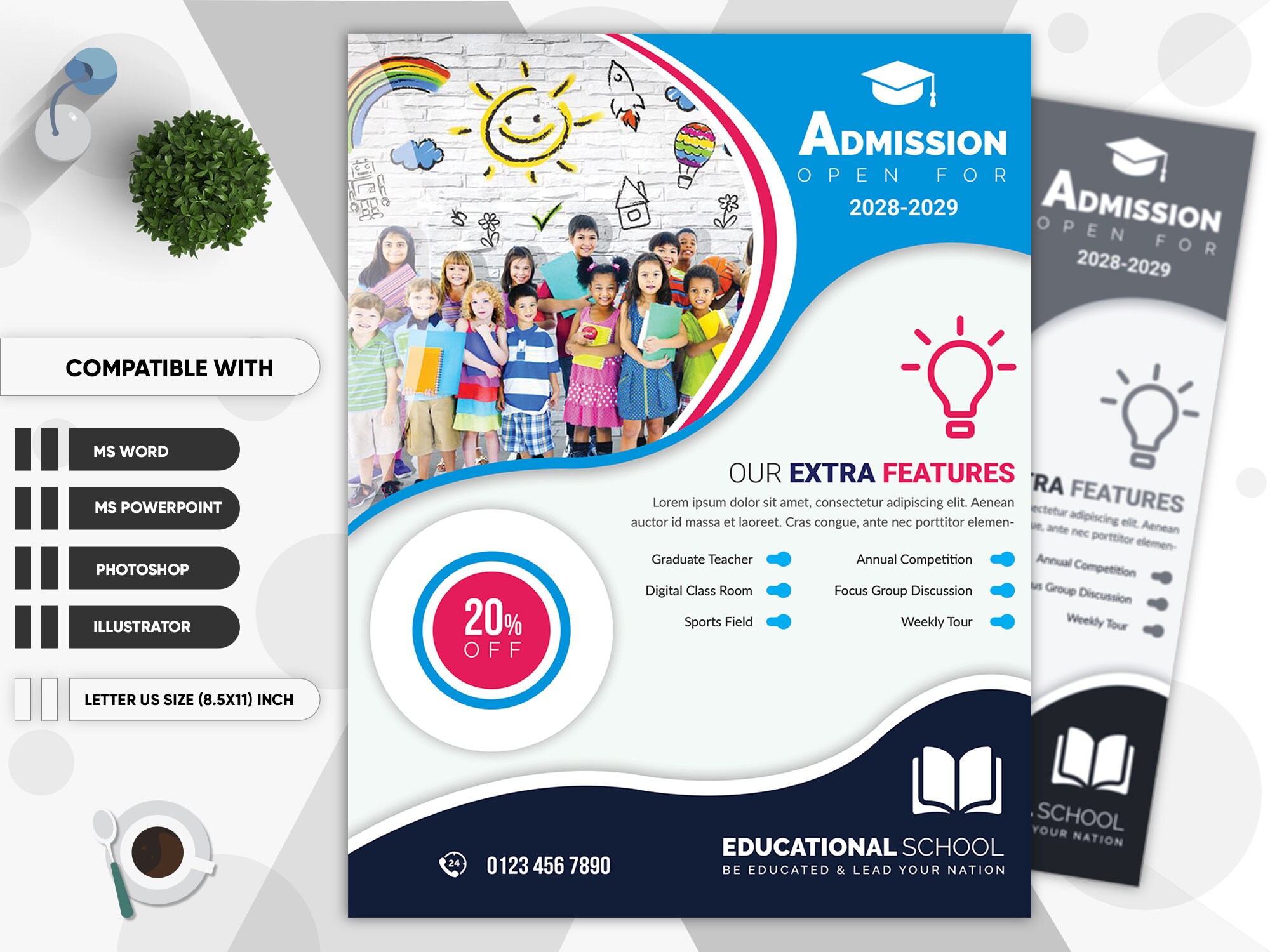 School Flyer, Back to School and Education Flyer Template. Compatible ...