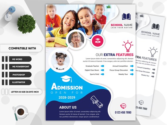 School Flyer Back to School and Education Flyer Template. - Etsy