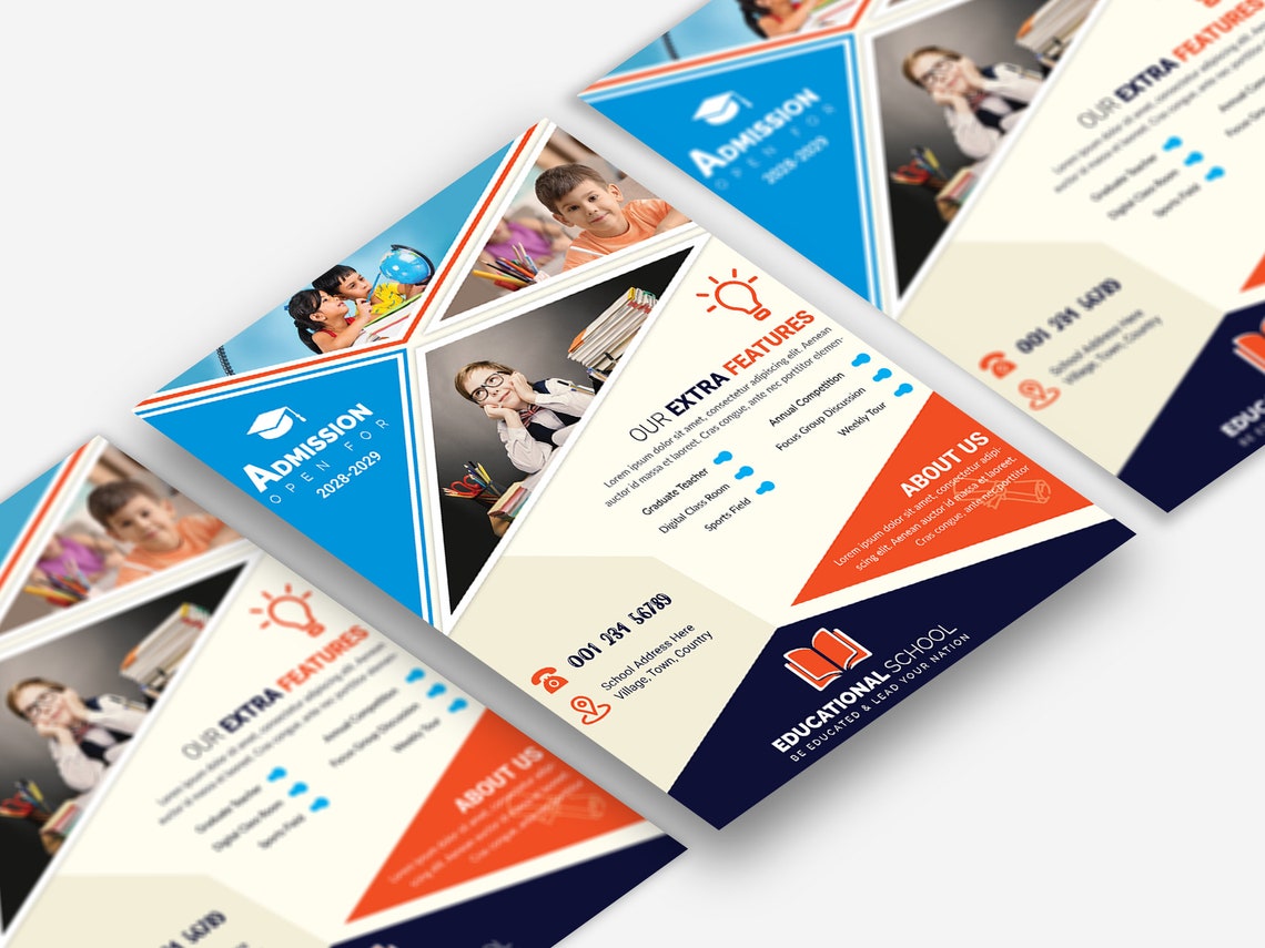 School Flyer, Back to School and Education Flyer Template. Compatible ...
