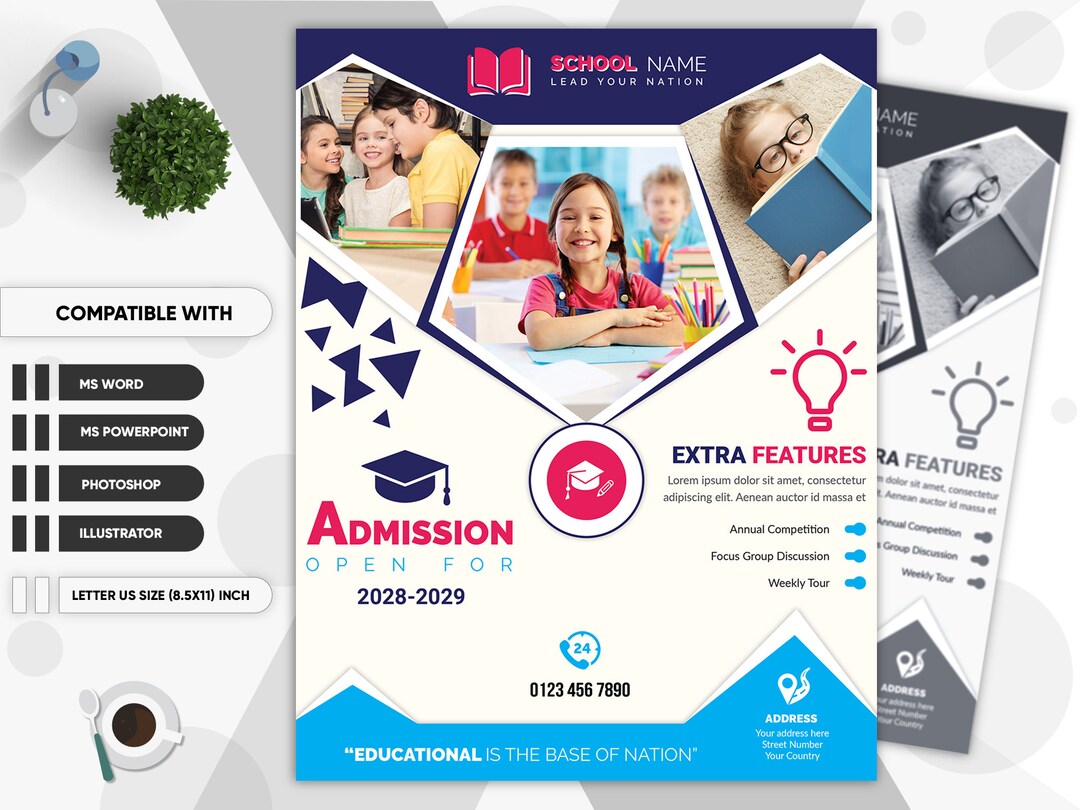School Flyer, Back to School and Education Flyer Template. Compatible ...