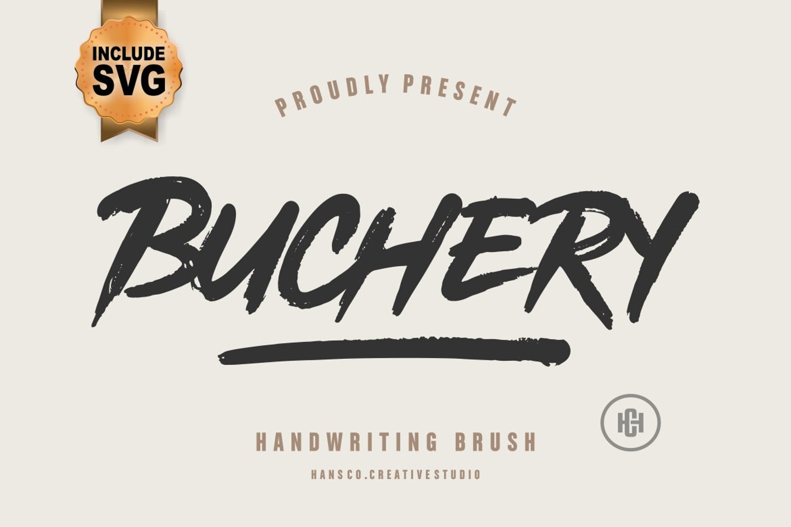 Buchery Font Bold Brush Font SVG DXF OTF Ttf Fonts - Etsy