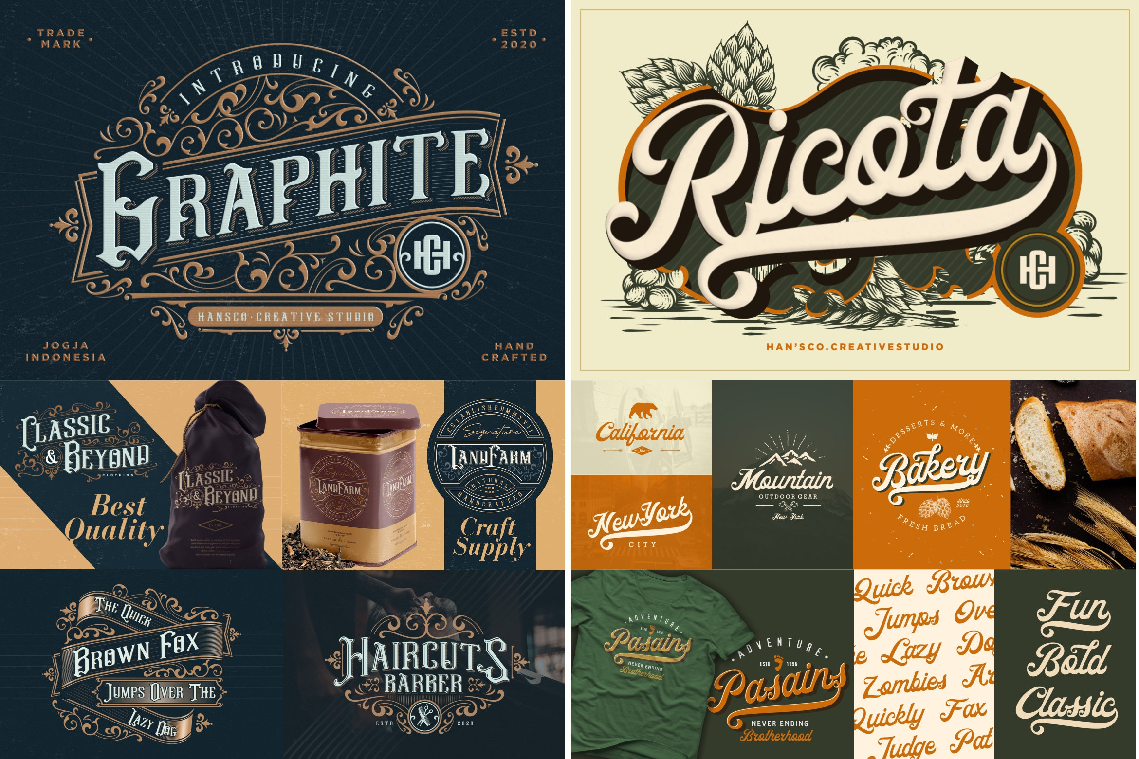 Vintage Fonts Bundle Typeface Retro Font Modern Vintage - Etsy