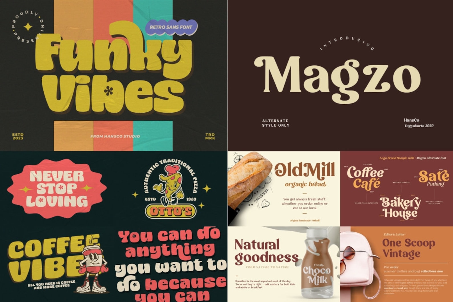 Retro Vintage Font Bundle | OTF, TTF, Svg, Dxf Font Retro Bundles ...