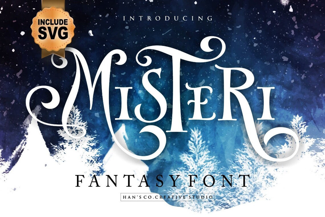 Misteri Font Fantasy Font Fancy Font SVG DXF OTF Ttf - Etsy