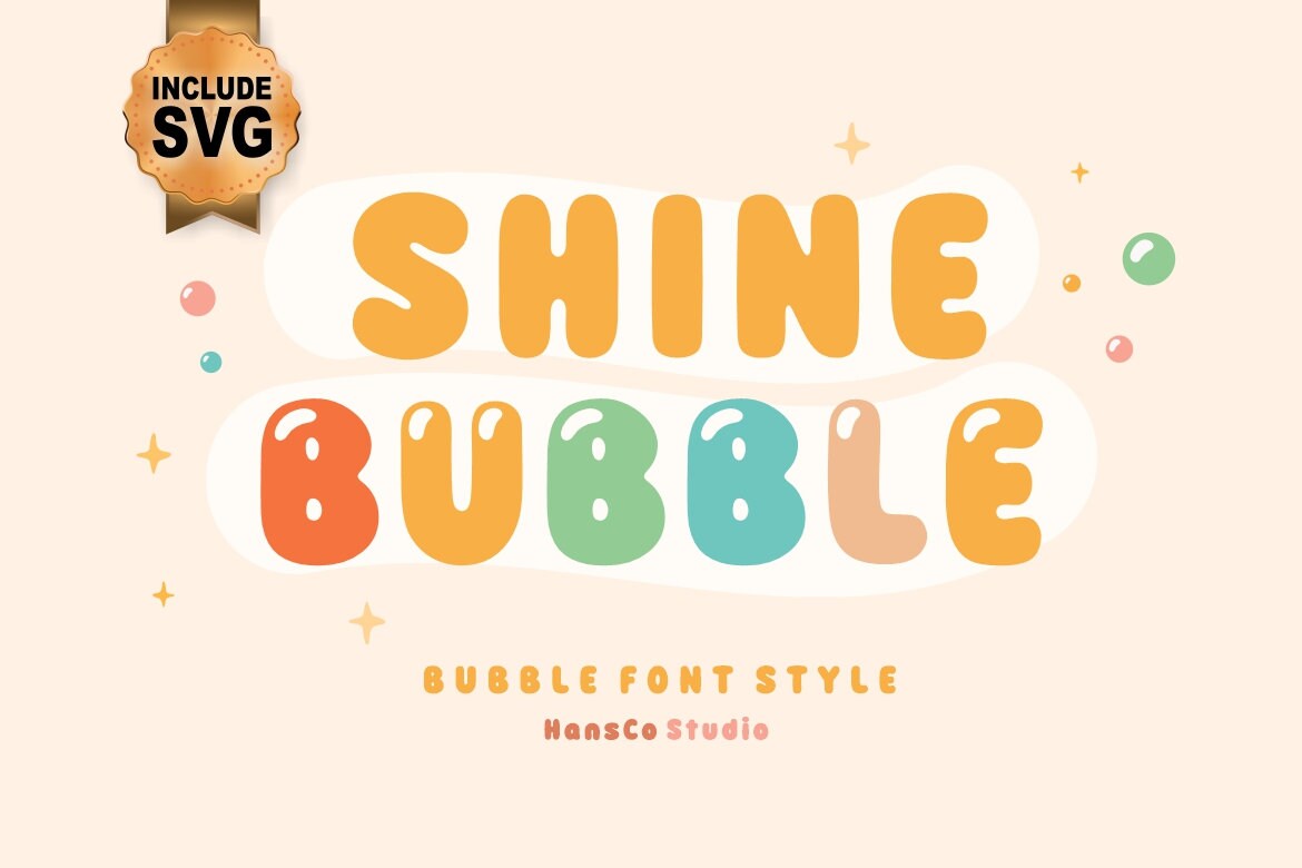 Shine Bubble Font SVG DXF OTF Ttf Fonts Procreate - Etsy UK