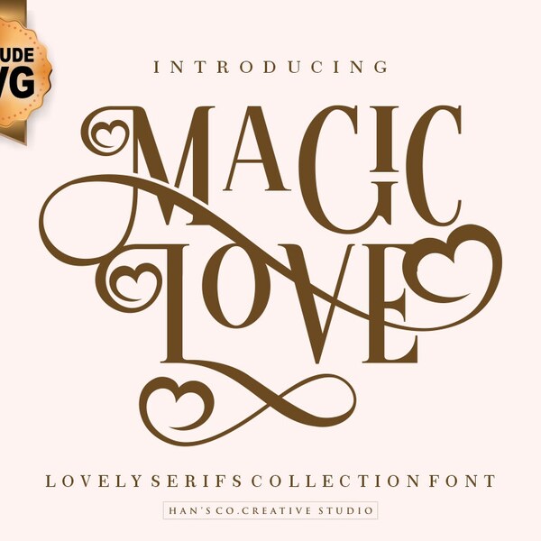 Hearts and Swirls Font - Etsy