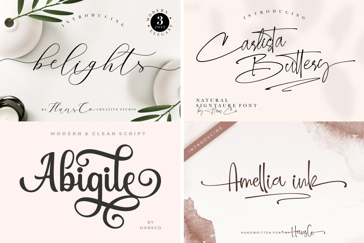Handwriting Font Bundle | Otf, Ttf, Svg, Dxf | Handwritten Font, Canva ...