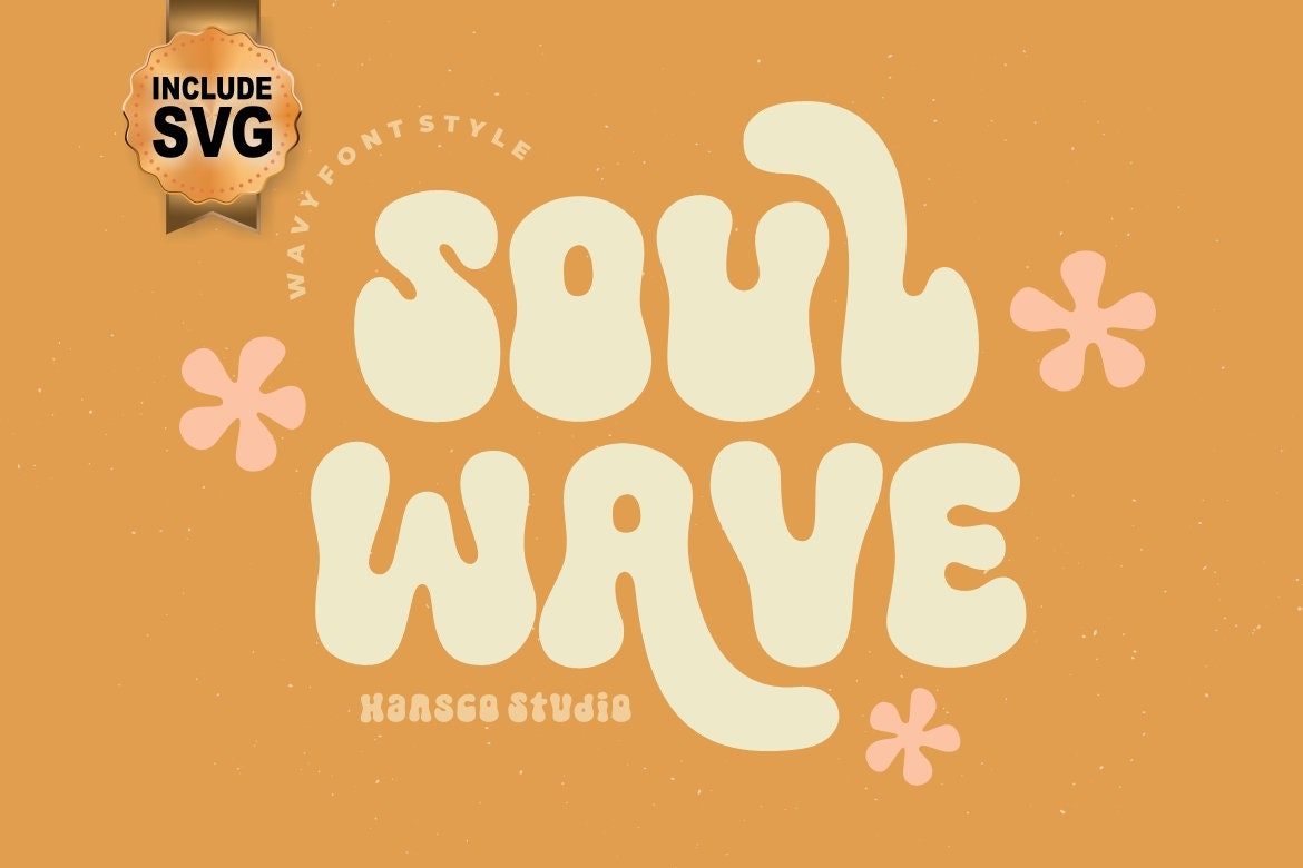 Soul Wave Font Retro Wavy Font SVG DXF OTF Ttf Fonts - Etsy Hong Kong
