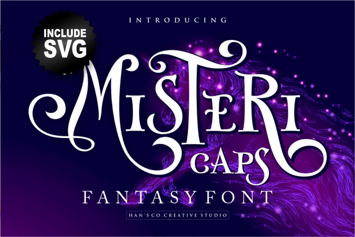 Misteri Font Fantasy Font Fancy Font SVG DXF OTF Ttf - Etsy