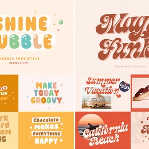 Retro Groovy Font Bundle OTF TTF Svg Dxf Fonts Retro - Etsy Canada