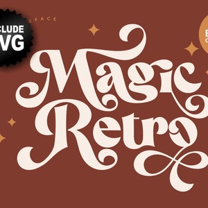 Magic Retro Font SVG OTF DXF Fonts Cricut Fonts Retro - Etsy