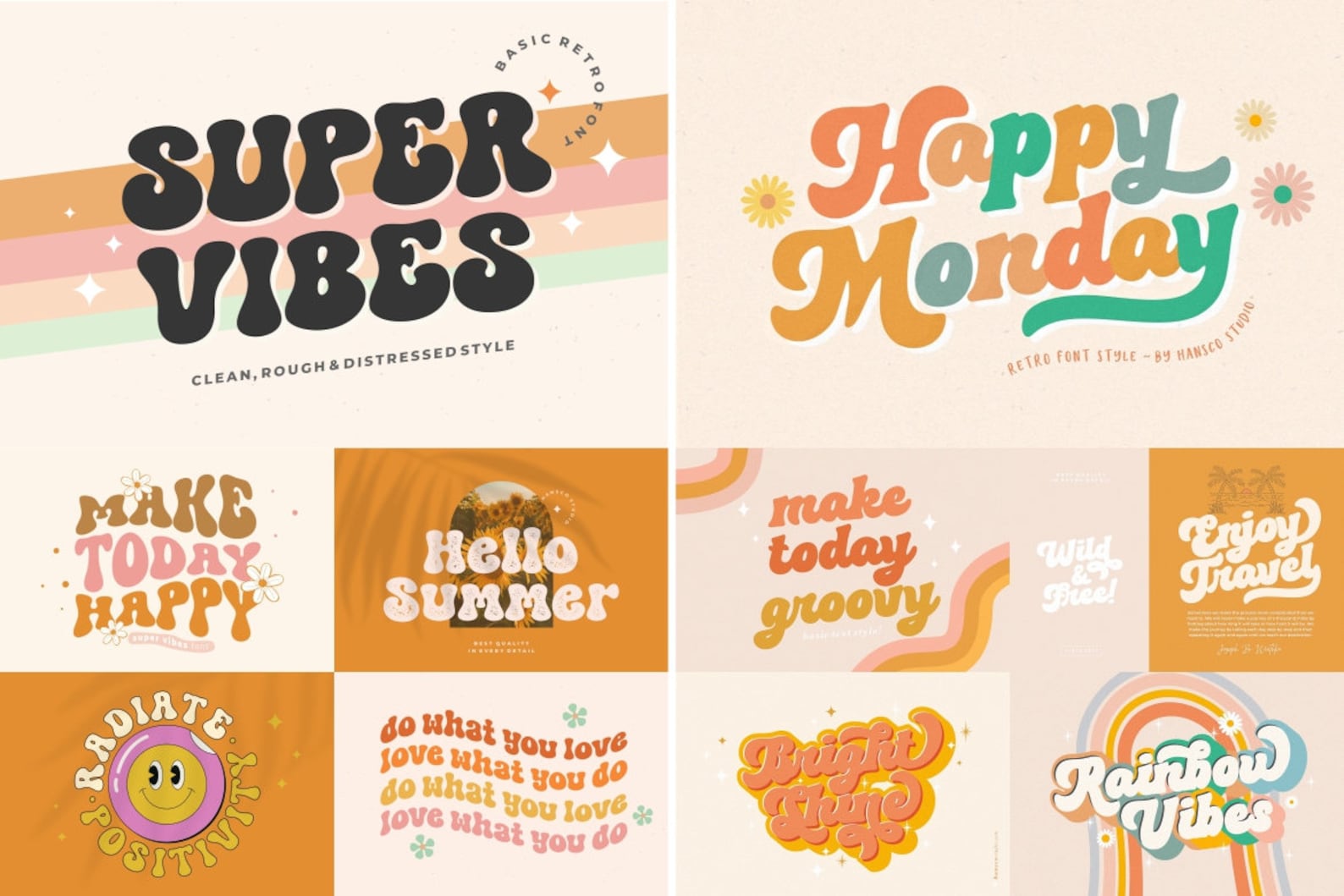 Retro Groovy Font Bundle OTF TTF Svg Dxf Fonts Retro - Etsy