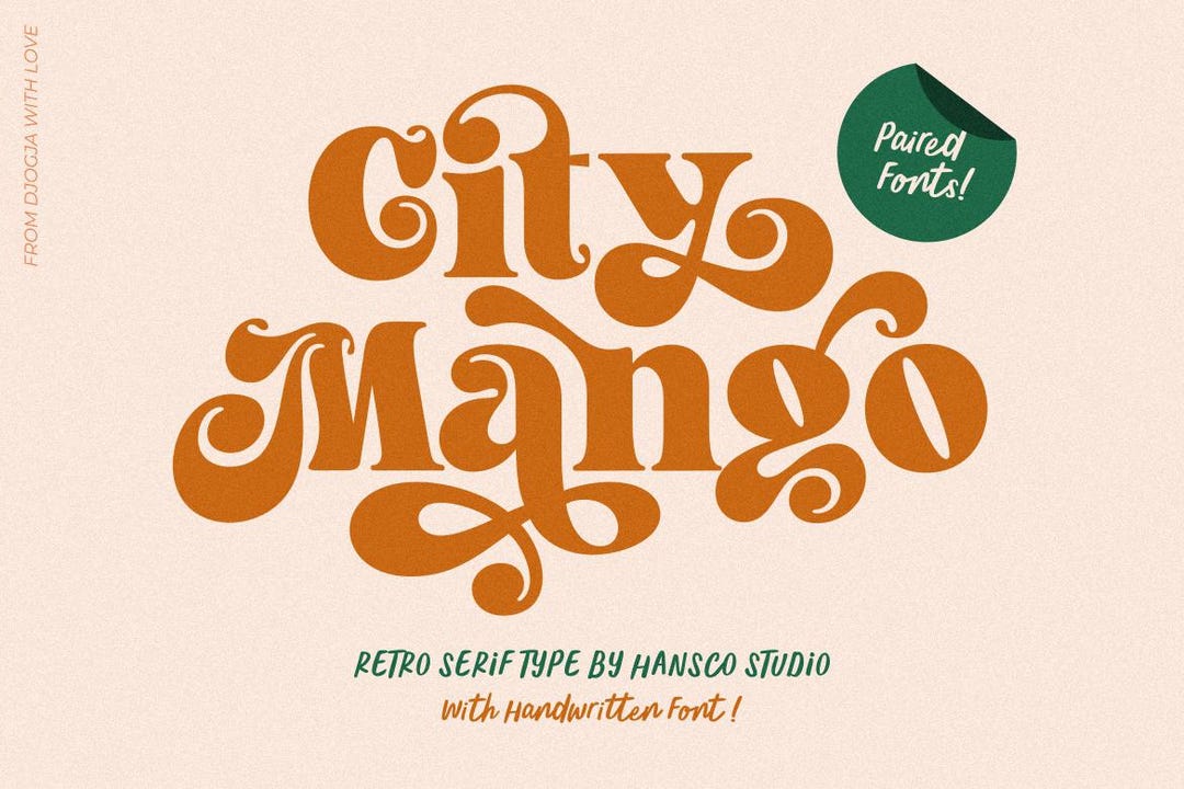 City Mango Font, OTF, TTF, SVG Font, Vintage Font, Retro Font, Fonts ...