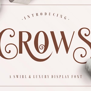 Crows Font, Curly Serif Font | SVG, DXF, OTF, Ttf | Fonts Procreate ...