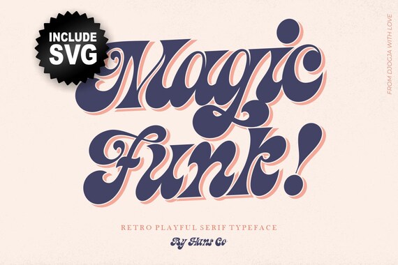 Magic Funk Font SVG DXF TTF Otf Fonts Retro Groovy Font - Etsy