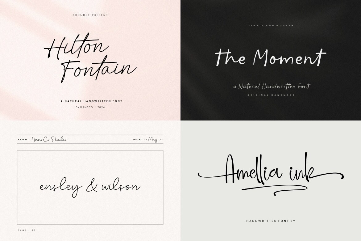 Modern Handwriting Font Bundle, Handwriting Font, Handwritten Font ...