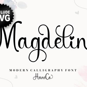 Magdeline Font Script Cursive Font SVG DXF OTF Ttf - Etsy
