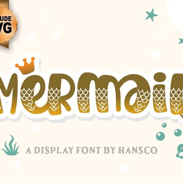 Mermaid Font - Etsy