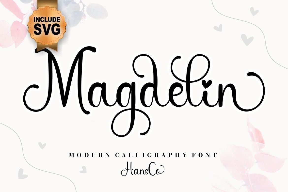 Magdeline Font Script Cursive Font SVG DXF OTF Ttf - Etsy