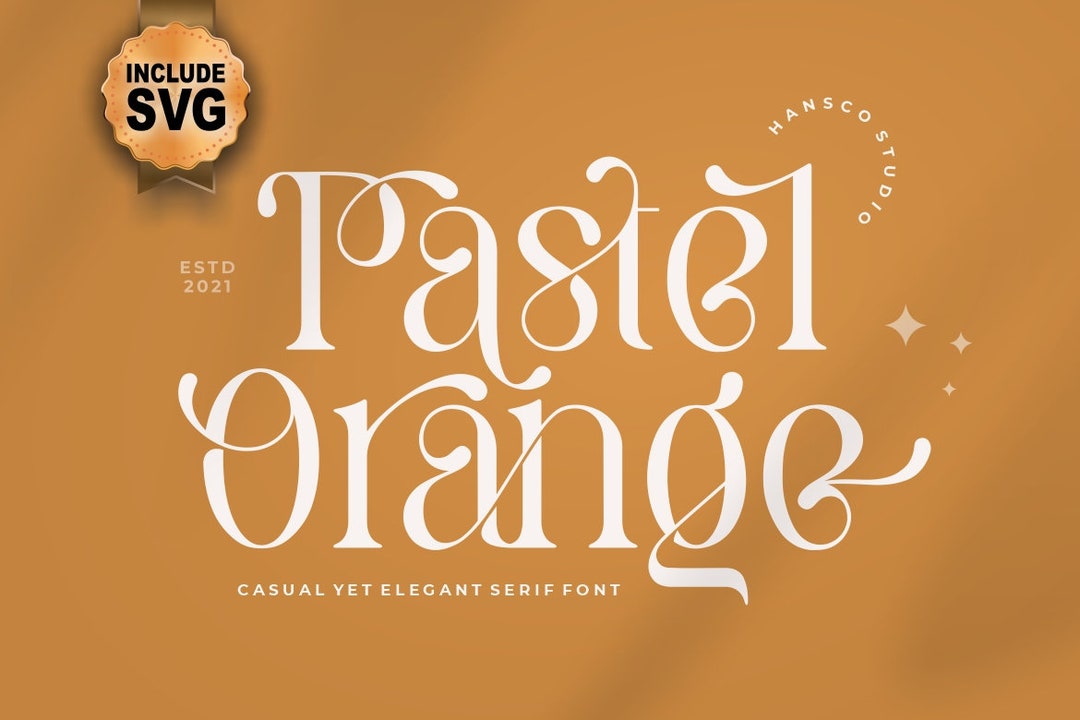 Pastel Orange Font SVG, OTF, DXF, Fonts Cricut Fonts Groovy Fonts ...