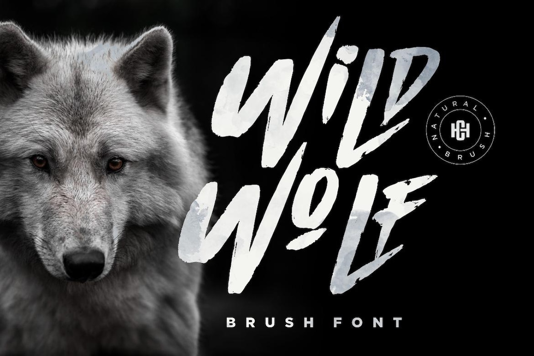Wild Wolf Font, Brush Font | SVG, DXF, OTF, Ttf | Fonts Procreate ...