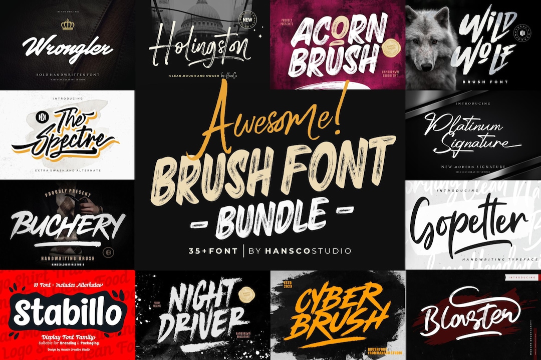 Professional Font Bundle, Big Font Bundle, Font Photoshop, Commercial ...