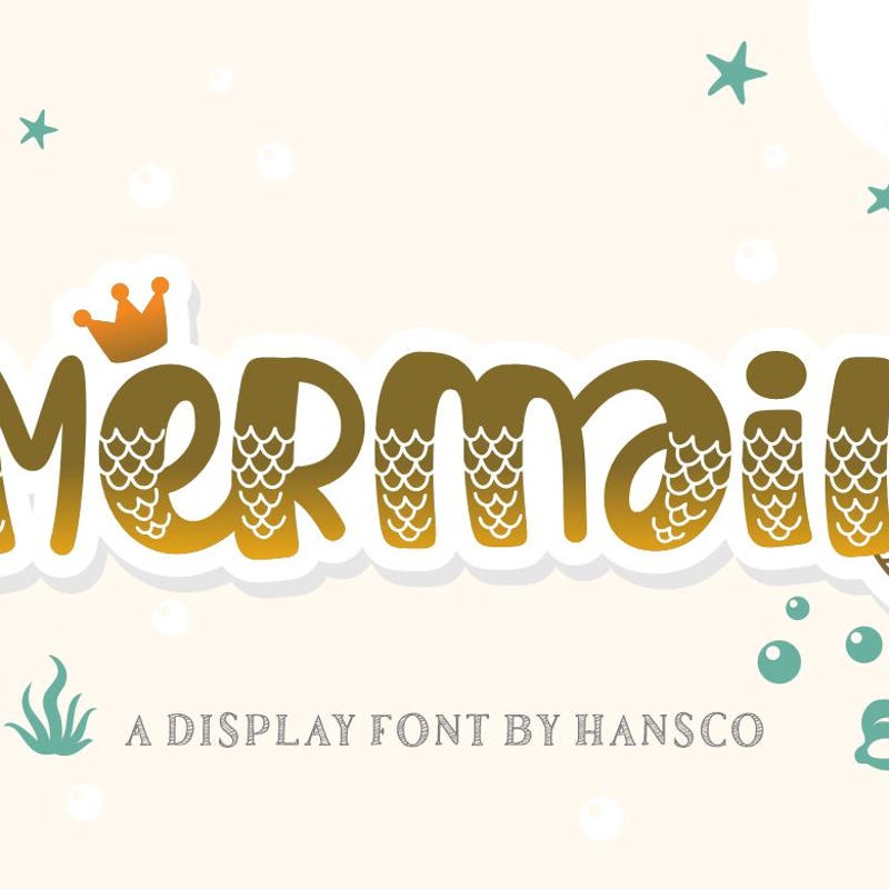 Mermaid Font Svg - Etsy