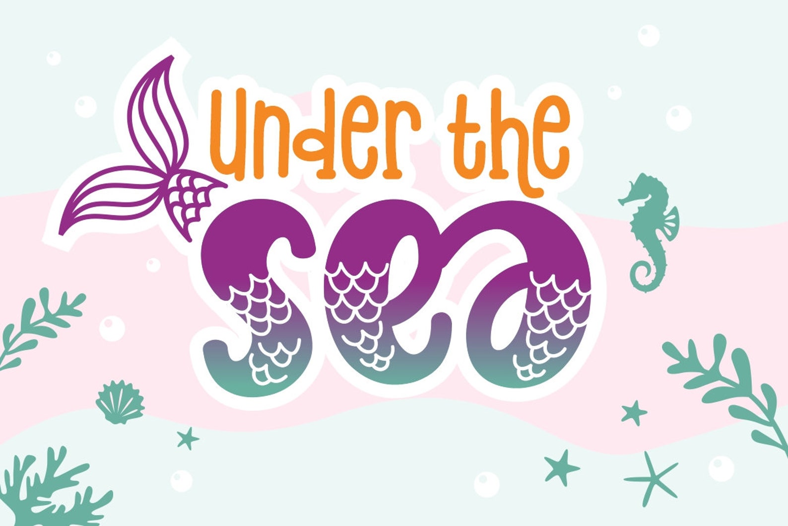 Mermaid Fonts SVG DXF TTF Otf Fonts for Svg Fonts for - Etsy