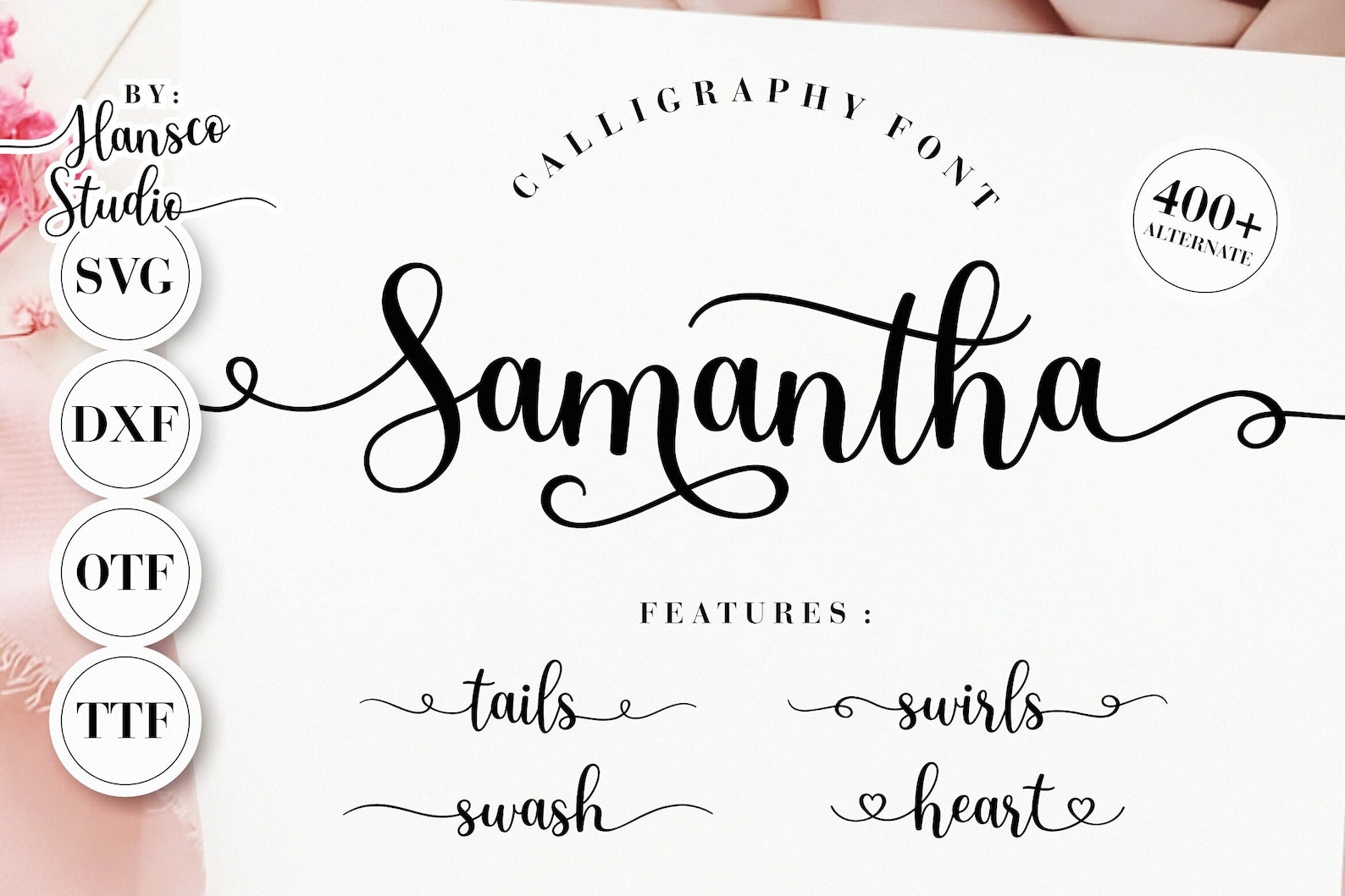 Samantha Calligraphy Font Cursive Font SVG DXF OTF Ttf - Etsy