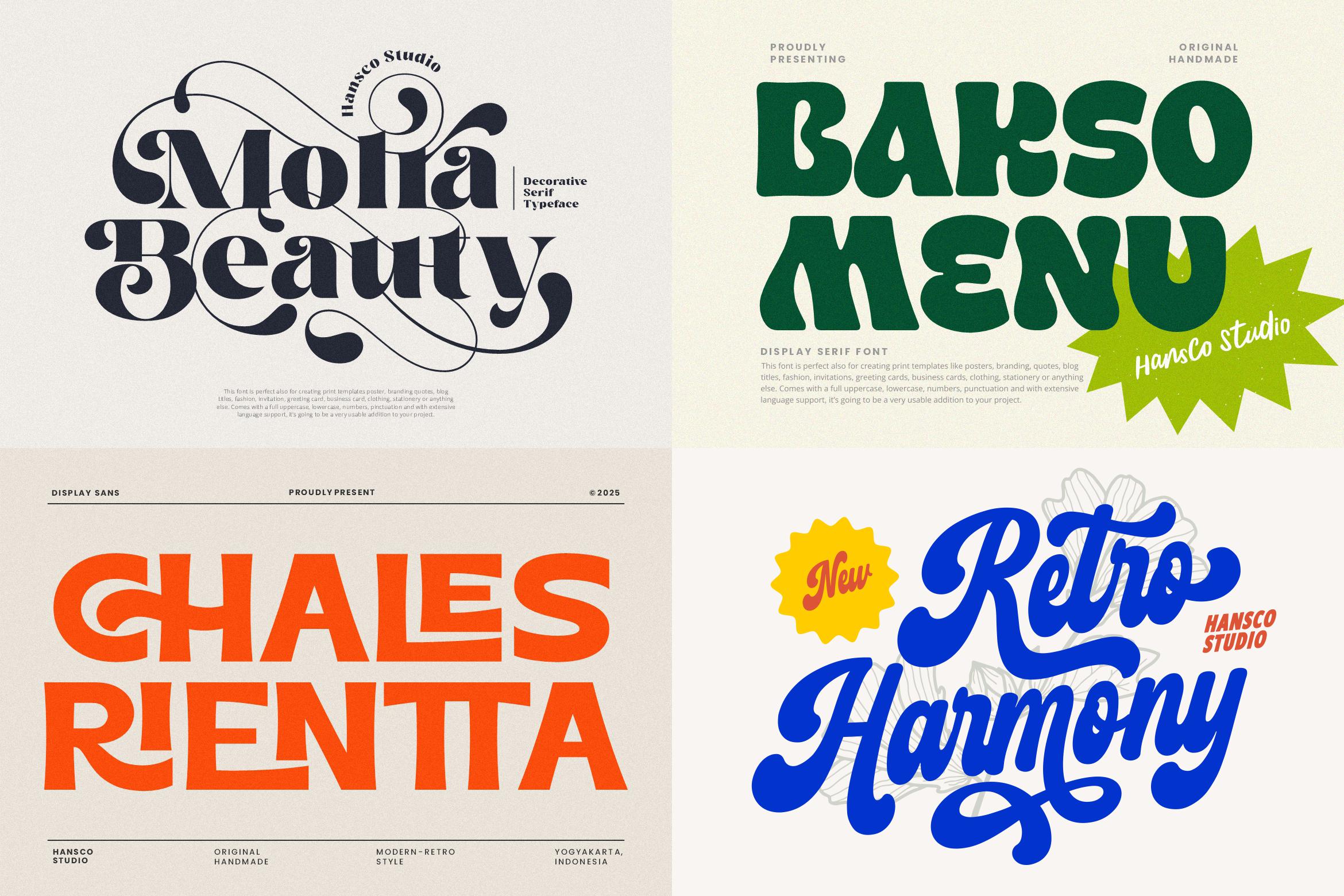 Aesthetic Retro Font Bundle, OTF, TTF, Font Retro Bundles, Fonts ...