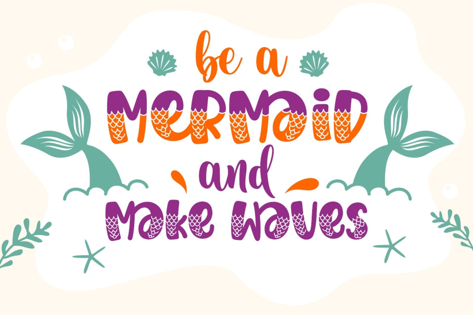 Mermaid Fonts SVG DXF TTF Otf Fonts for Svg Fonts for - Etsy