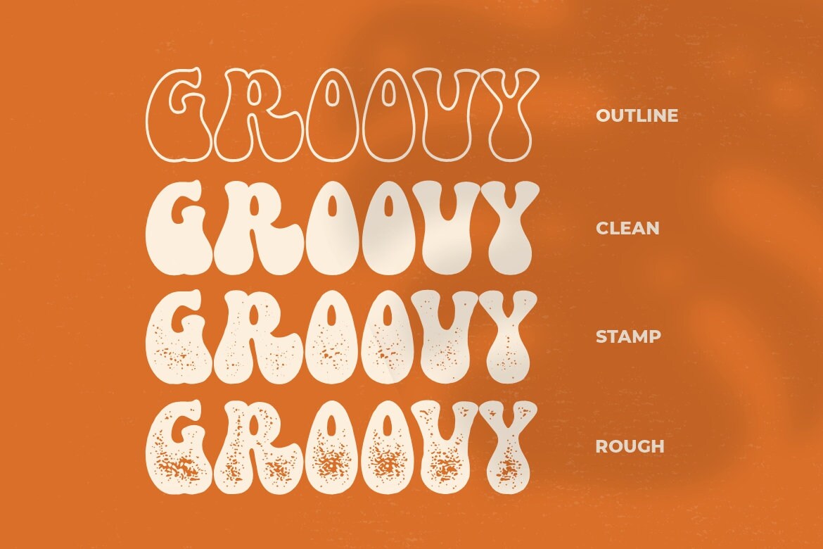 Retro Groovy Fonts | SVG, DXF, OTF, Ttf | Fonts Procreate, Fonts Cricut ...