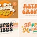 Retro Groovy Font Bundle OTF, TTF, Svg, Dxf Fonts Retro Bundles, Fonts ...
