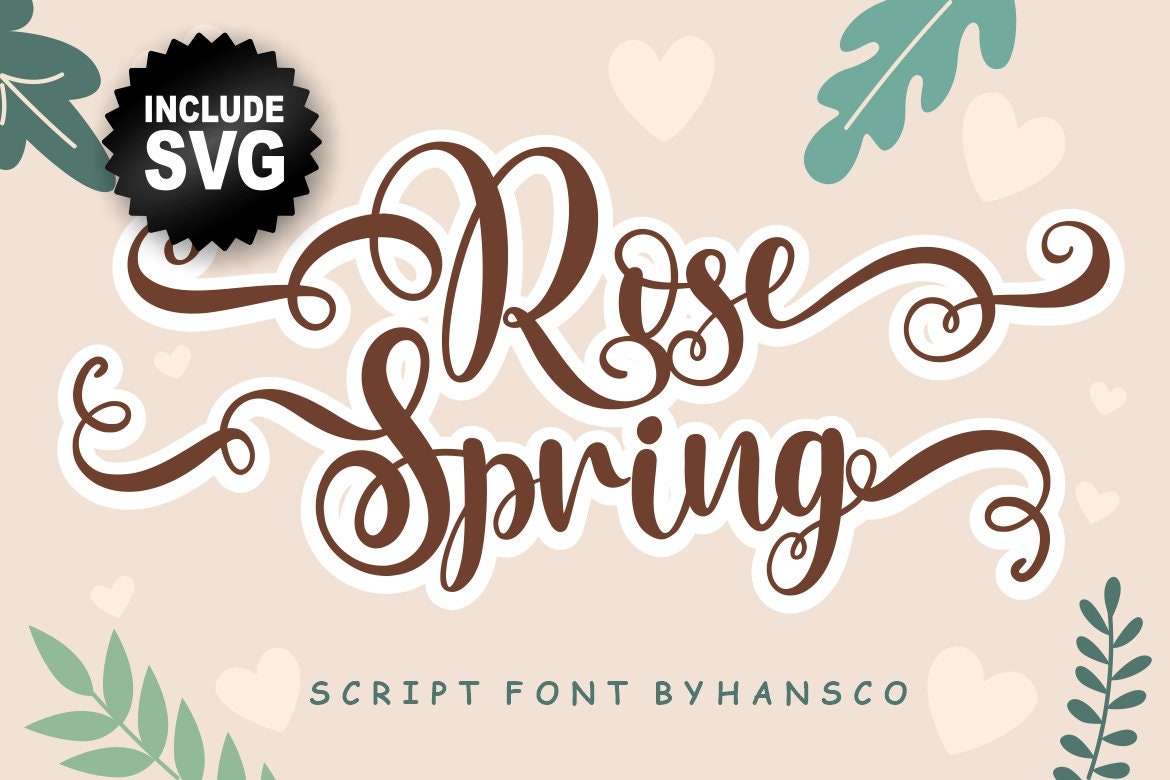 Rose Spring Curly Font Fancy Font Script Cursive Font | Etsy UK
