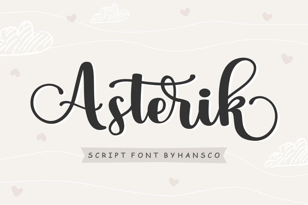 Asterik, Script Fonts, Handwritten Fonts, Calligraphy Fonts, Cursive ...