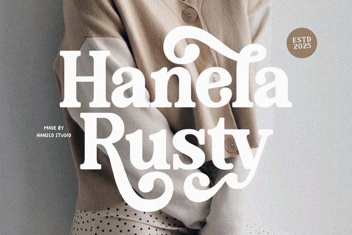 Hanela Rusty, OTF, TTF, SVG Font, Vintage Font, Retro Font, Fonts ...
