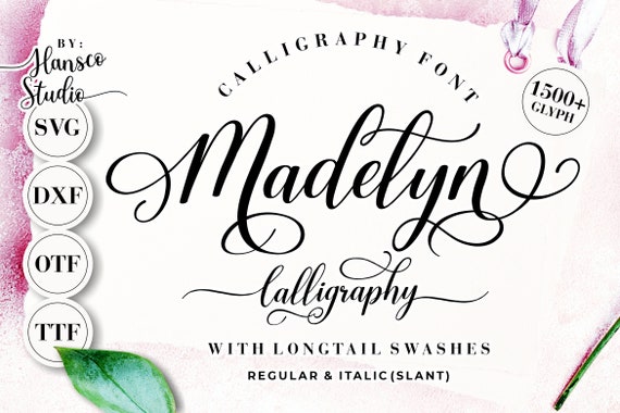 Madelyn Calligraphy Font Cursive Font SVG DXF OTF Ttf - Etsy
