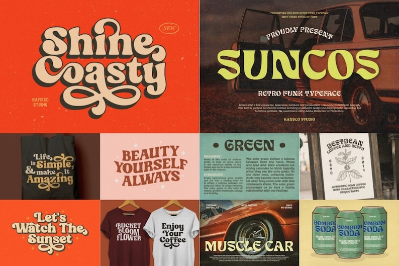 Retro Vintage Font Bundle | OTF, TTF, Svg, Dxf Font Retro Bundles ...