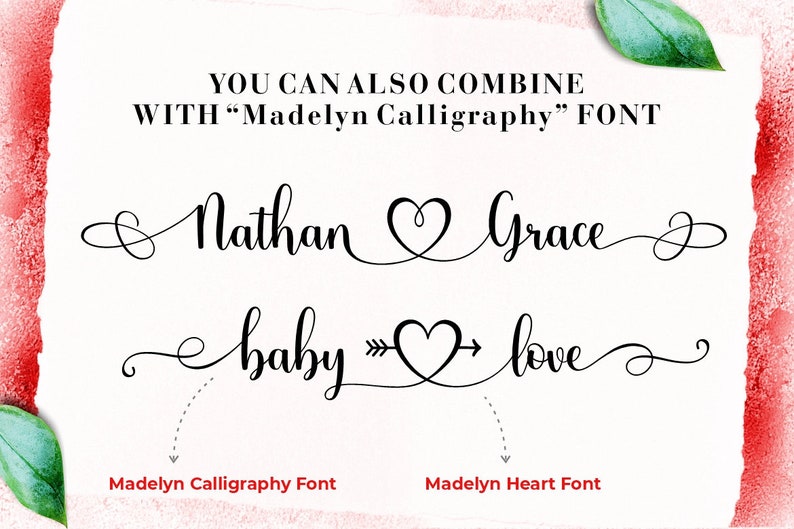 Madelyn Heart Font Cursive Font SVG DXF OTF Ttf Fonts - Etsy India