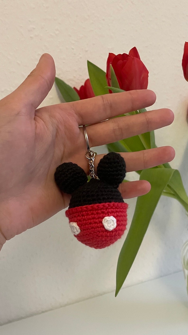 Mickey Mouse Minnie Mouse Keychain Amigurumi Keychain - Etsy