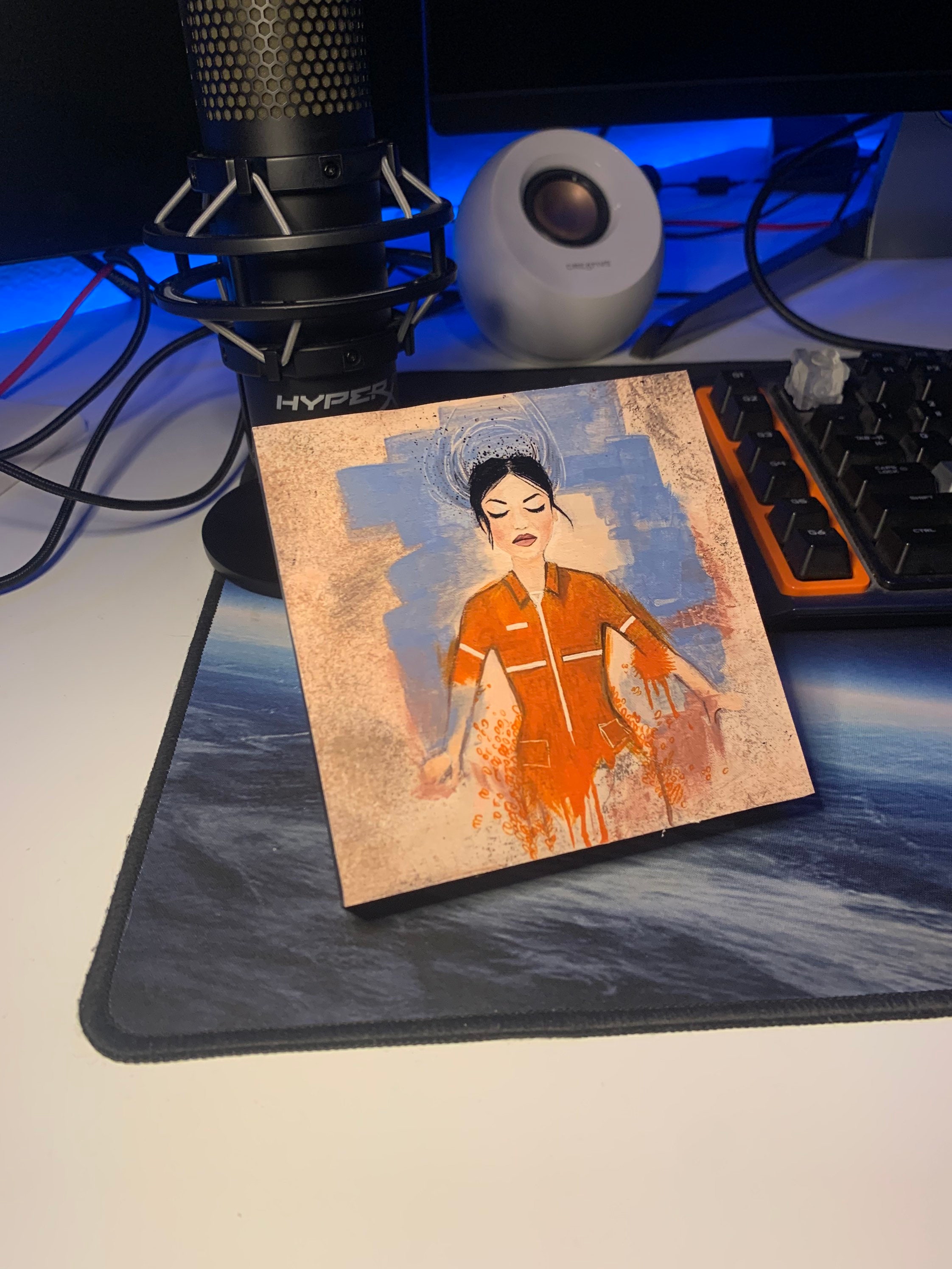Chell Mural From Portal 2 PC Game Recreation Handmade Art - Etsy